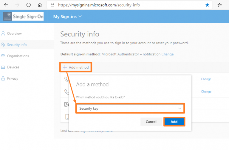 MFA setup hardware security key – IT Office Blog