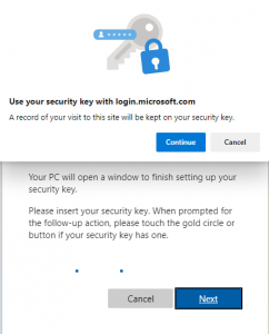 MFA setup hardware security key – IT Office Blog